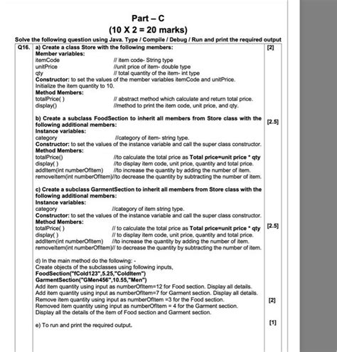 Solved Part C 10 ×220 Marks The Following Question