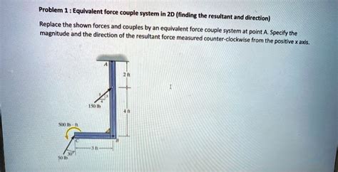 Solved Problem 1 Equivalent Force Couple System In 2d Finding The Resultant And Direction