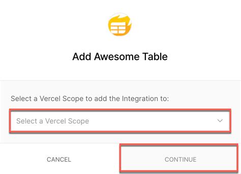 Log In With The Vercel Connector Awesome Table Connectors Documentation