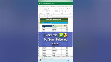 excel trick to add filter data sum function microsoftoffice
