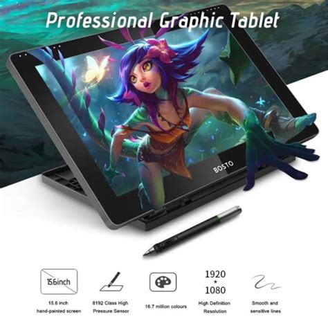 Jual Pen Tablet Display Bosto Bt 16hd 15 6 Inch Wacom Huion Alternatif