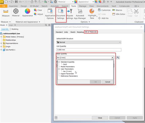 In Inventor Bom It Is Impossible To Overwrite Qty Of Subassembly When