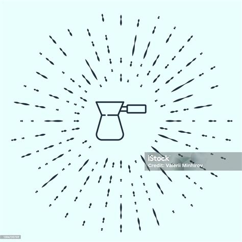 회색 배경에 고립 된 블랙 라인 커피 터크 아이콘 추상 원 임의점 벡터 0명에 대한 스톡 벡터 아트 및 기타 이미지 0명 가능성 고전 양식 Istock