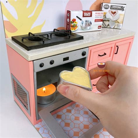 Mini 2in1 Real Baking And Cooking Kitchen Set Miniature Cooking Shop Real Mini World