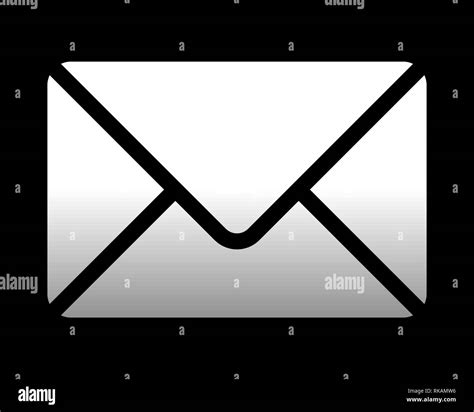Mail Symbol Icon White Gradient With Rounded Corners Isolated Vector Illustration Stock