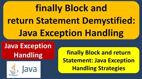 Finally Block And Return Statement Demystified Java Exception Handling