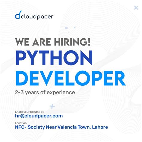 Omair Ali Khan On Linkedin Cloudpacer Seeks Python Developers