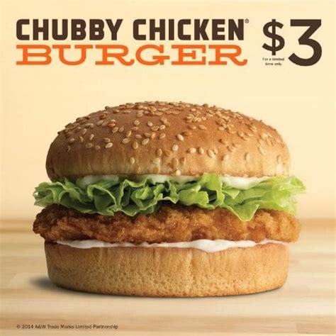 Picture Of Aandw Chubby Chicken Burger