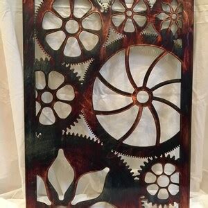Steampunk Gears Panel Metal Wall Art Etsy