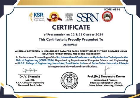 Abirami M On Linkedin Research Healthcare Machinelearning Thyroiddisease Anomalydetection