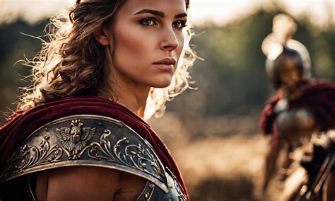 La Chica Romana Lucha Con Un Hermoso Fondo Foto Premium