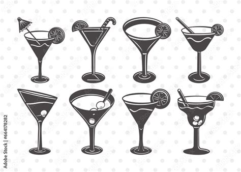 Martini Glass Clipart Svg Cut File Margarita Glass Svg Lime Svg