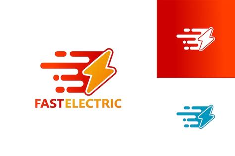 빠른 전기 로고 템플릿 디자인 벡터 상징 디자인 컨셉 크리에이 티브 심볼 아이콘 프리미엄 벡터