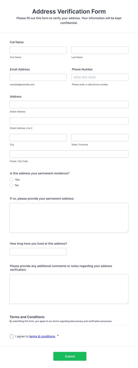 Address Verification Form Template Jotform