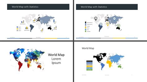 World Map Infographics Powerpoint Template Professional PPTX Infographic Slides Etsy