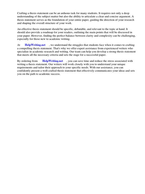 Characteristics Of Effective Thesis Statement Pdf Essays Thesis