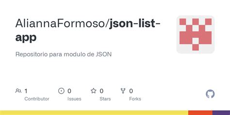 Github Aliannaformoso Json List App Repositorio Para Modulo De Json