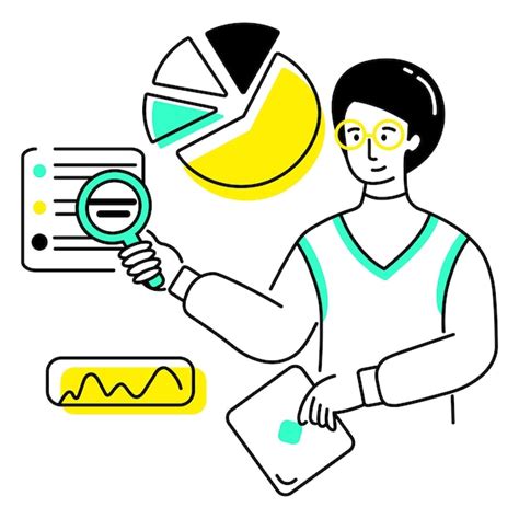Premium Vector Man Analyzes Statistical Data
