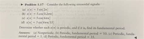 Solved Problem Consider The Following Sinusoidal Chegg