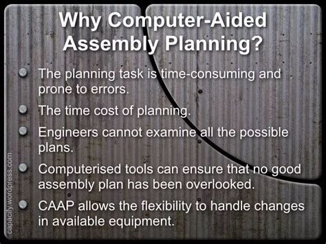 Computer Aided Assembly Planning Pptx Technology And Computing