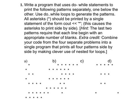 Solved I 1 Write A Program That Uses Do While Statements