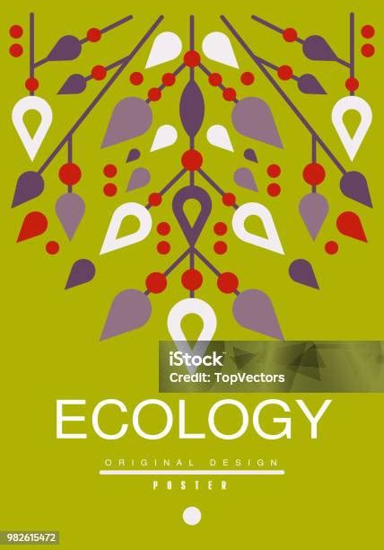 생태 포스터 원래 디자인 꽃 카드 배너 전단지 초대장 브로셔 벡터 일러스트 레이 션 건강 한 라이프 스타일 개념에 대 한 생태 서식 파일 개념에 대한 스톡 벡터 아트 및