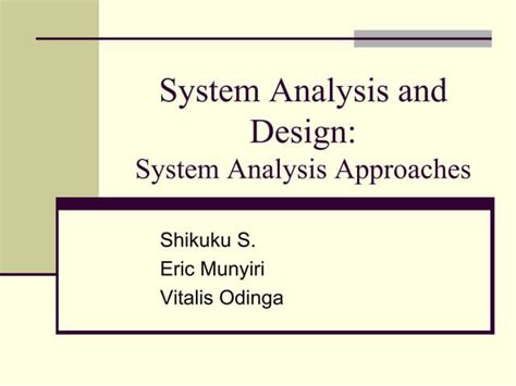 system analysis and design assignment new2 ppt
