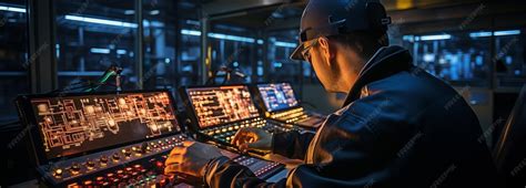 Premium Ai Image Operator Monitoring Production Process Offshore Oil And Gas Industry Offshore