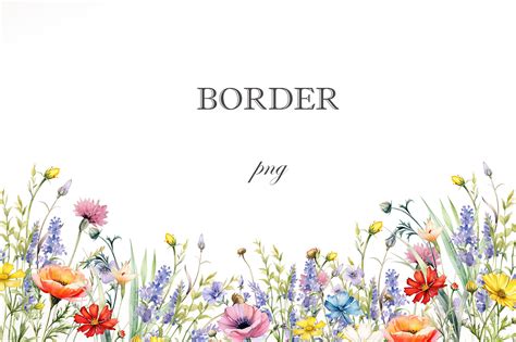 Watercolor Wildflowers Border Graphic By Lesyaskripakart · Creative