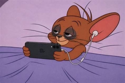 Sleepy Jerry In Bed With Phone Meming Wiki