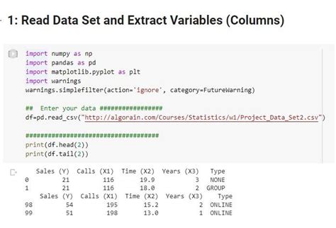 1 Read Data Set And Extract Variables Columns
