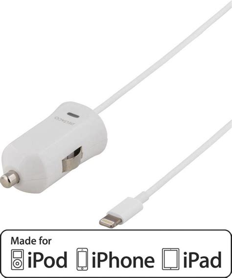 DELTACO USB CAR204 Autolader IPhone Met Lightning Aansluiting Indicatielampje MFi Bol Com