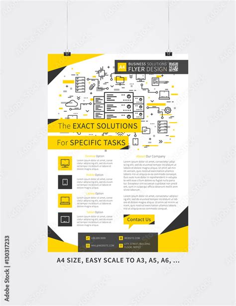 Flyer Layout Vector Illustration Simple Leaflet Poster Template