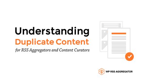 understanding duplicate content for rss aggregators and content