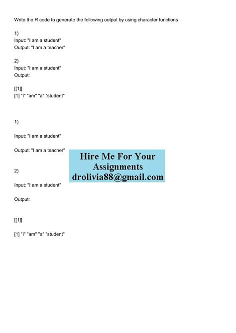 Write The R Code To Generate The Following Output By Using Cpdf