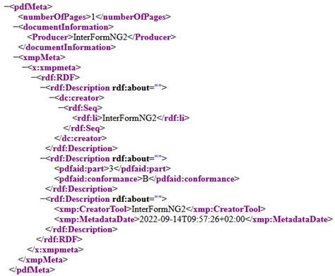 pdf metadata to xml interformng2