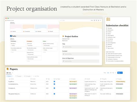 Dissertation Planner Notion Template Thesis Planner Research Organiser