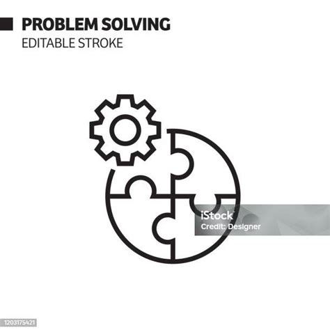 문제 해결 선 아이콘 윤곽선 벡터 기호 그림 픽셀 완벽 편집 스트로크 로고에 대한 스톡 벡터 아트 및 기타 이미지 로고 전략 0명 Istock