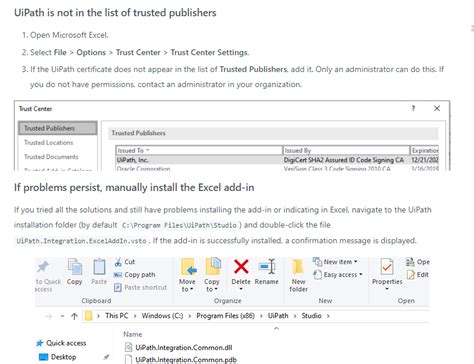 problem while installing excell addin certificate validation
