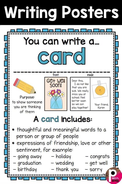 Writing Center Types Of Writing Posters And Paper Templates 2nd 3rd 4th