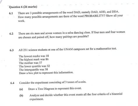 Solved Question 6 26 Marks 6 1 There Are 3 Possible Chegg Com