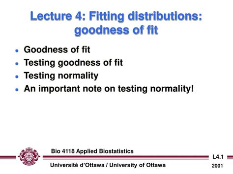 Ppt Lecture 4 Fitting Distributions Goodness Of Fit Powerpoint Presentation Id7064719