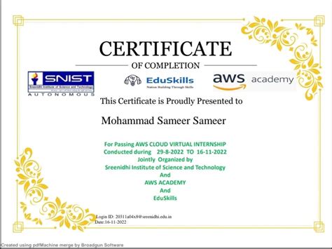Mohammad Sameer On Linkedin Awscloud Internship Aws Amazonwebservices