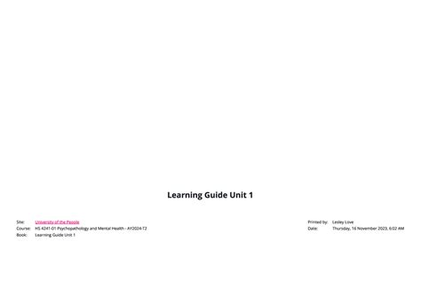 learning guide unit 1 home learning guide unit 1 site university of