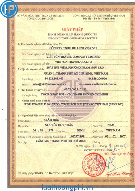 Tra cứu giấy phép lữ hành quốc tế ở đâu Thuế Gia Lộc