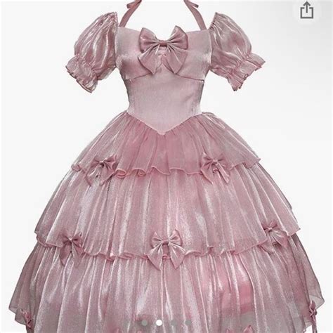 Pink Frilly Princess Dress Gothic Dress Lolita Dress Xl Dress Pink