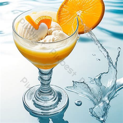 Mango Ice Cream Photo With Wather Bacground Photo  Free Download