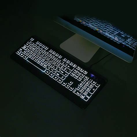 Large Font Print Usb Led Backlit Keyboard 104 Keys Grandado