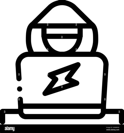 Hacker Icon Vector Outline Illustration Stock Vector Image Art Alamy