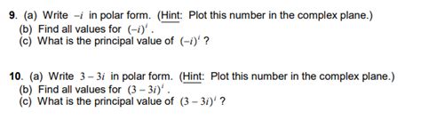 Solved A Write I In Polar Form Hint Plot This Chegg Com